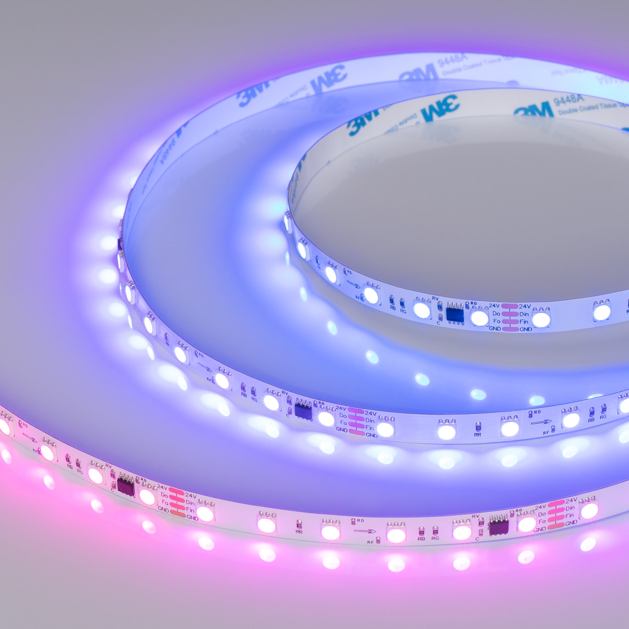 Светодиодная Лента SPI-B60-10mm 24V RGB-PX6-BPT (12 W/m, IP20, 5060, 5m) (Arlight, бегущий огонь) 039180