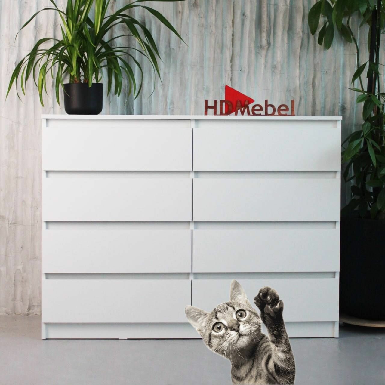 Комод икея 1200, 8 ящиков, белый