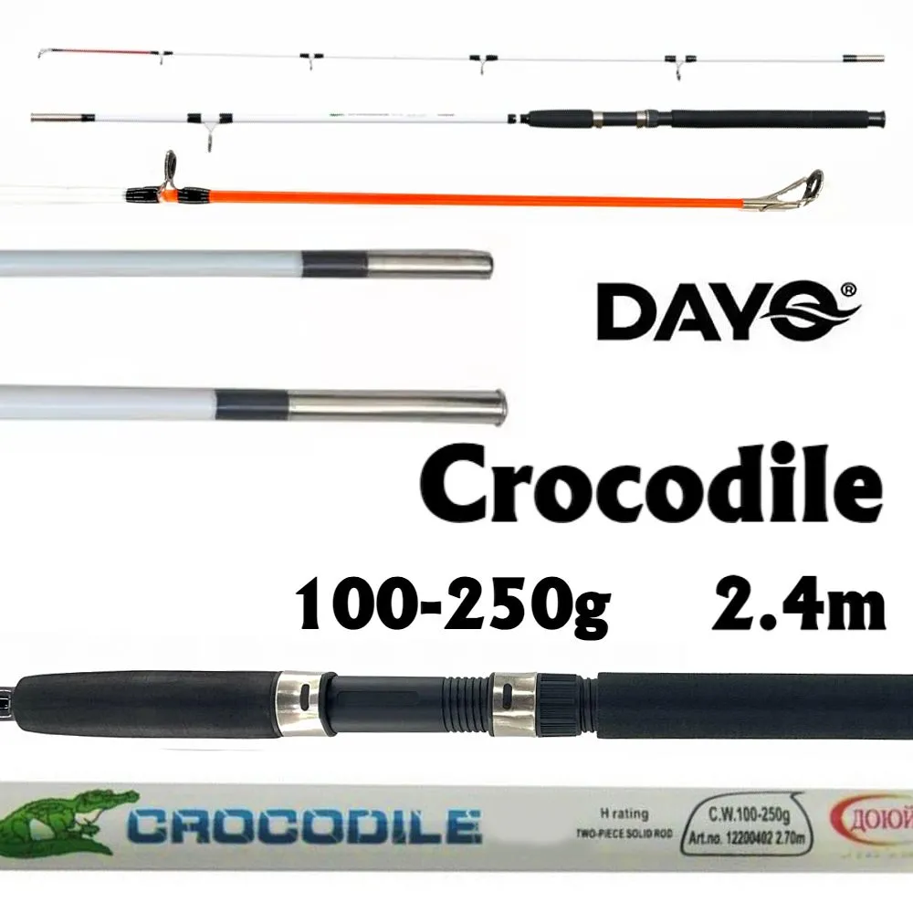 Удилище силовое, спиннинг Dayo Crocodile, тест 100 - 250гр, 2.4м штекерное