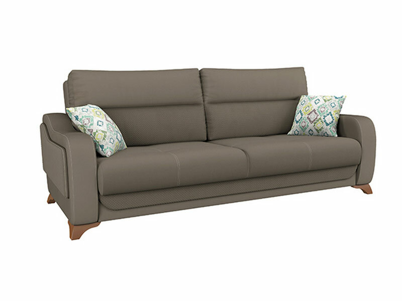 Прямой диван Фрея Серый Велюр, книжка, 234х105х92 см, с ящиком для белья