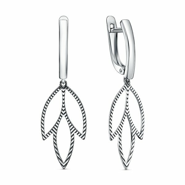 Серьги с подвесками, серебро, 925 проба, родирование