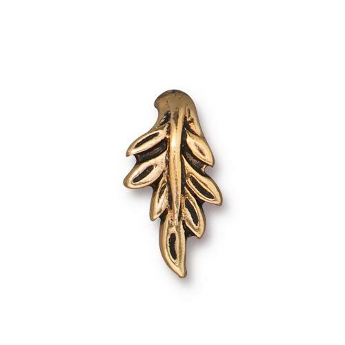 Держатель 16.3х9.5мм, TierraCast, Веточка, зажимная, базовый материал - оловянный сплав, позолоченная с чернением, 1 шт.