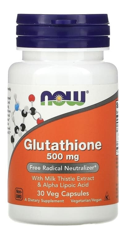 NOW Foods Glutathione, Глутатион 500 мг 30 капсул