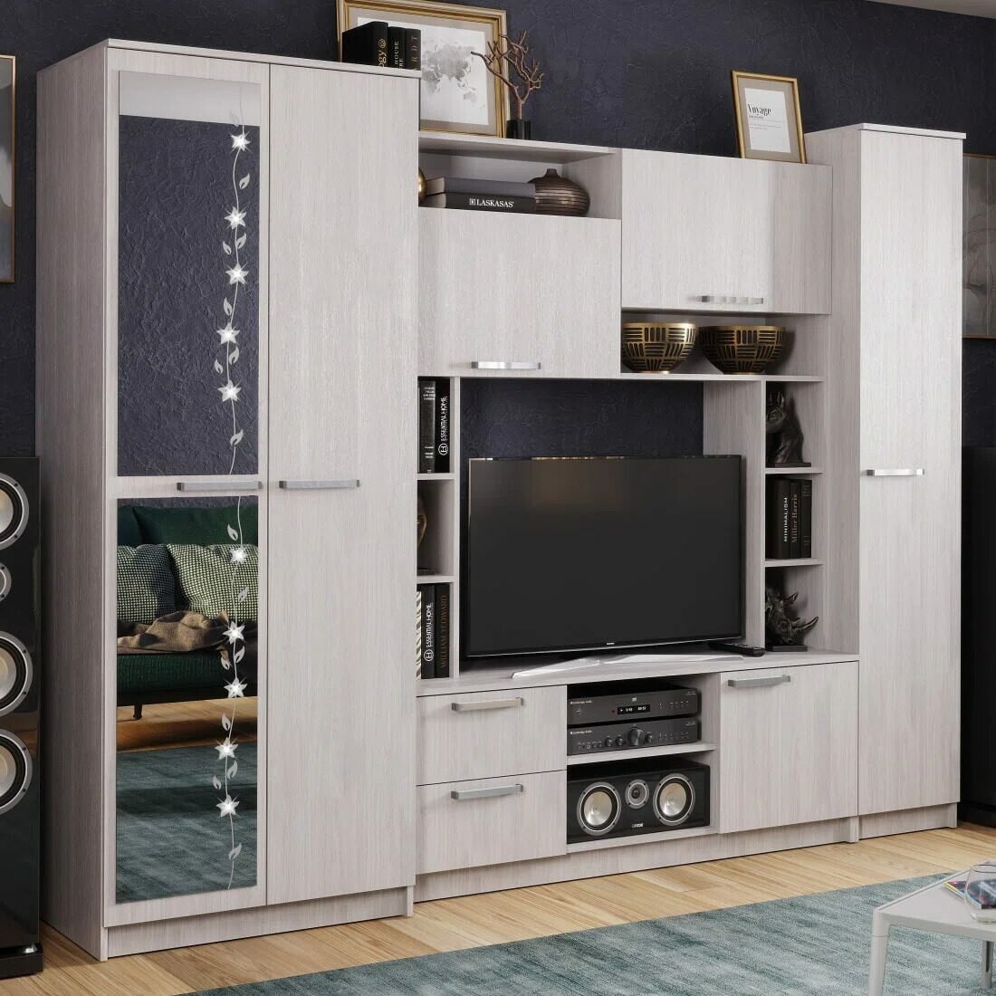 Гостиная «Флора», ясень белый (2700х544х2100)