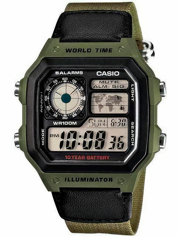 Наручные часы CASIO Collection, хаки, черный — фото 1