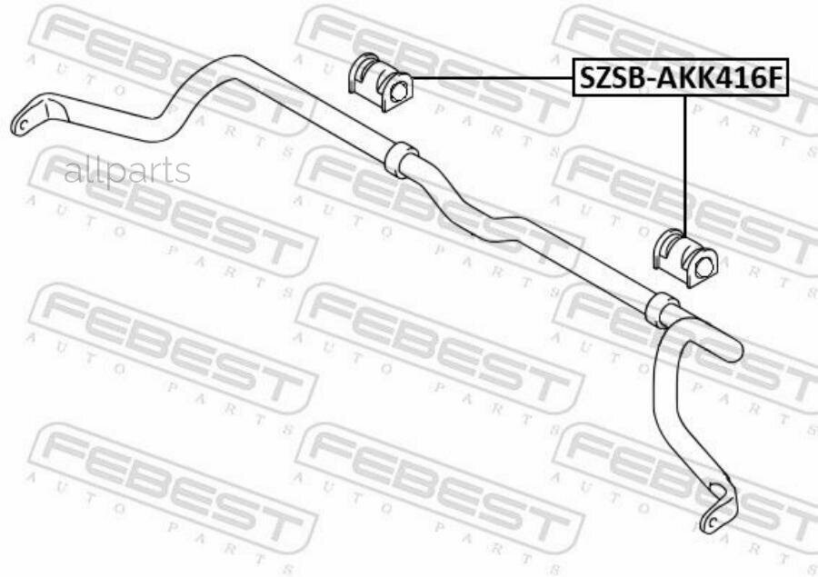 FEBEST SZSB-AKK416F Втулка переднего стабилизатора D25 FEBEST SZSB-AKK416F