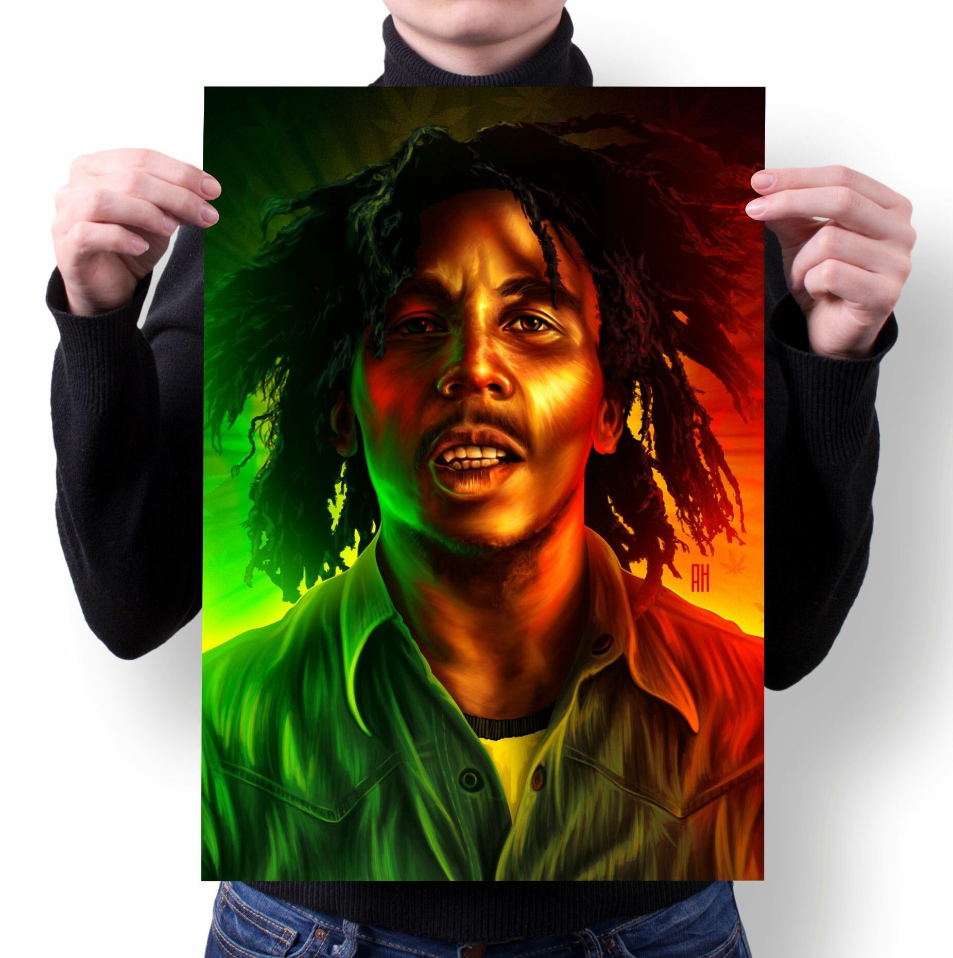 Плакат формата А3 с принтом "Боб Марли"