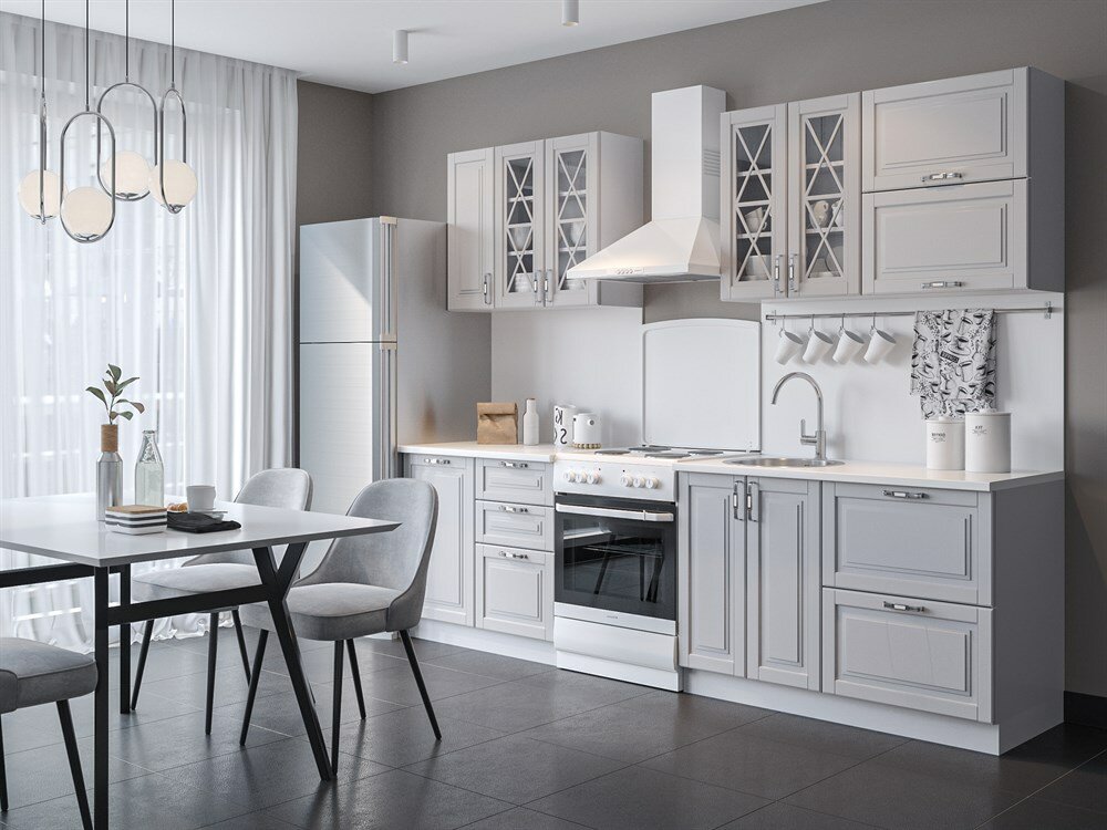 Элана Кухонный гарнитур милана №6 серая Серый