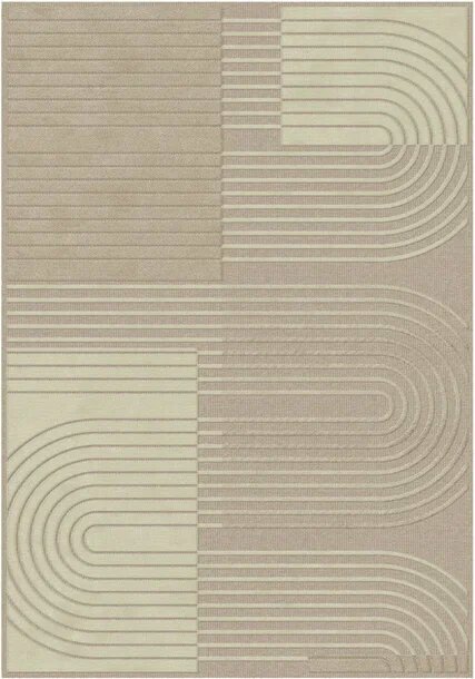 Ковер шерстяной на пол в гостиную в спальню 140х200 см бежевый современный ворс 4 мм 324864 KoverVDom