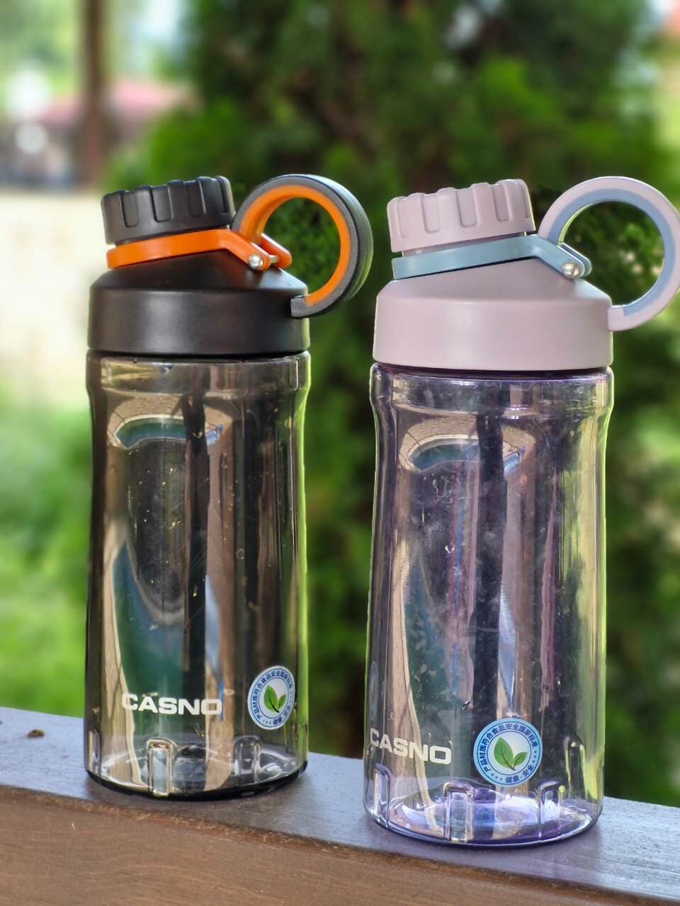 Бутылка для воды спортивная с кольцом 500 мл фиолетовая