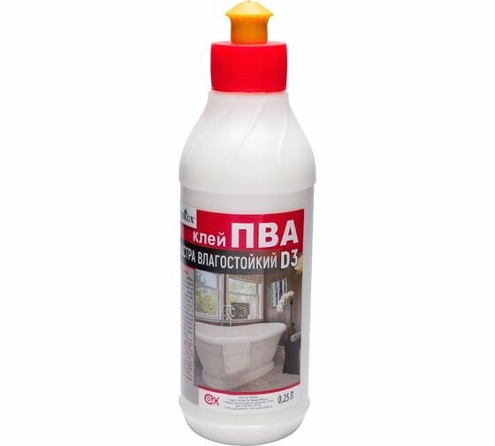 Влагостойкий клей ПВА Ecolux экстра D3 0,25 л 4607133682521