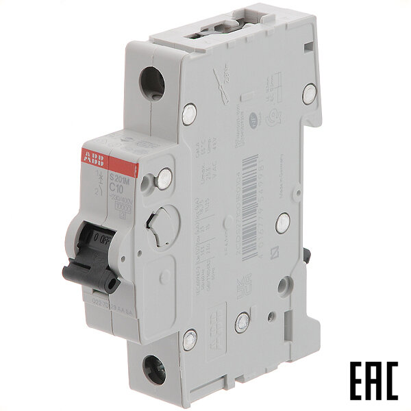 Автоматический выключатель на Din-рейку АВВ 2CDS271001R0104 S201M C10/1п/10кА (2 шт. в наборе)