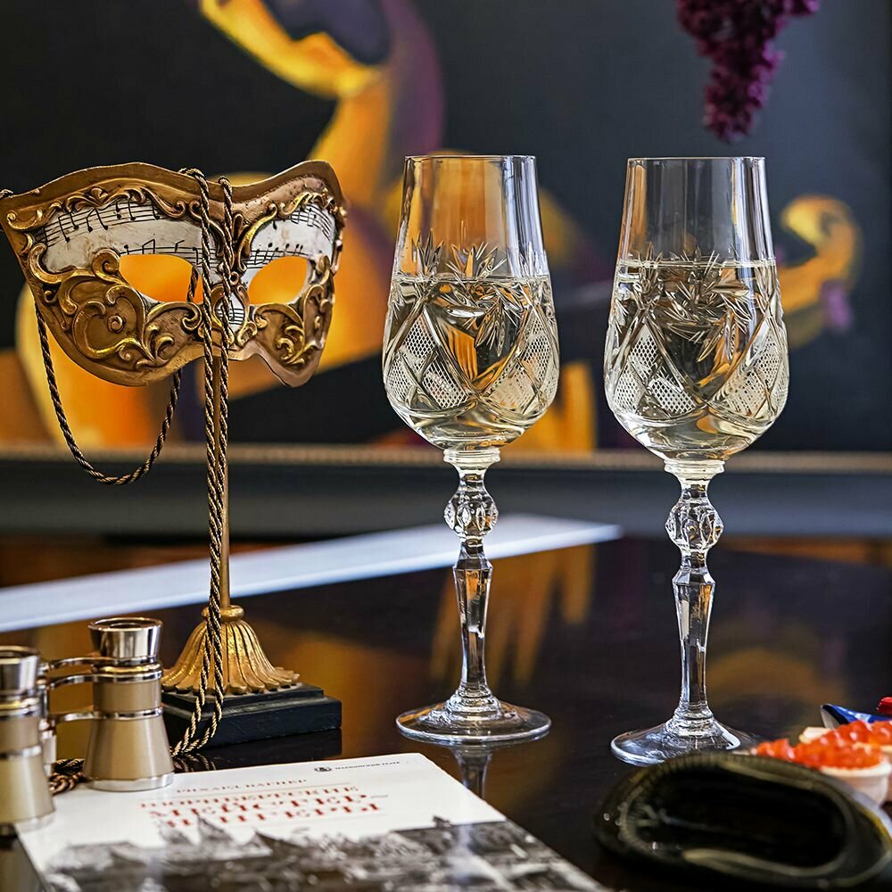 Хрустальные бокалы для шампанского 190 мл. фужеры набор 6 шт Неман 7841 1000/1