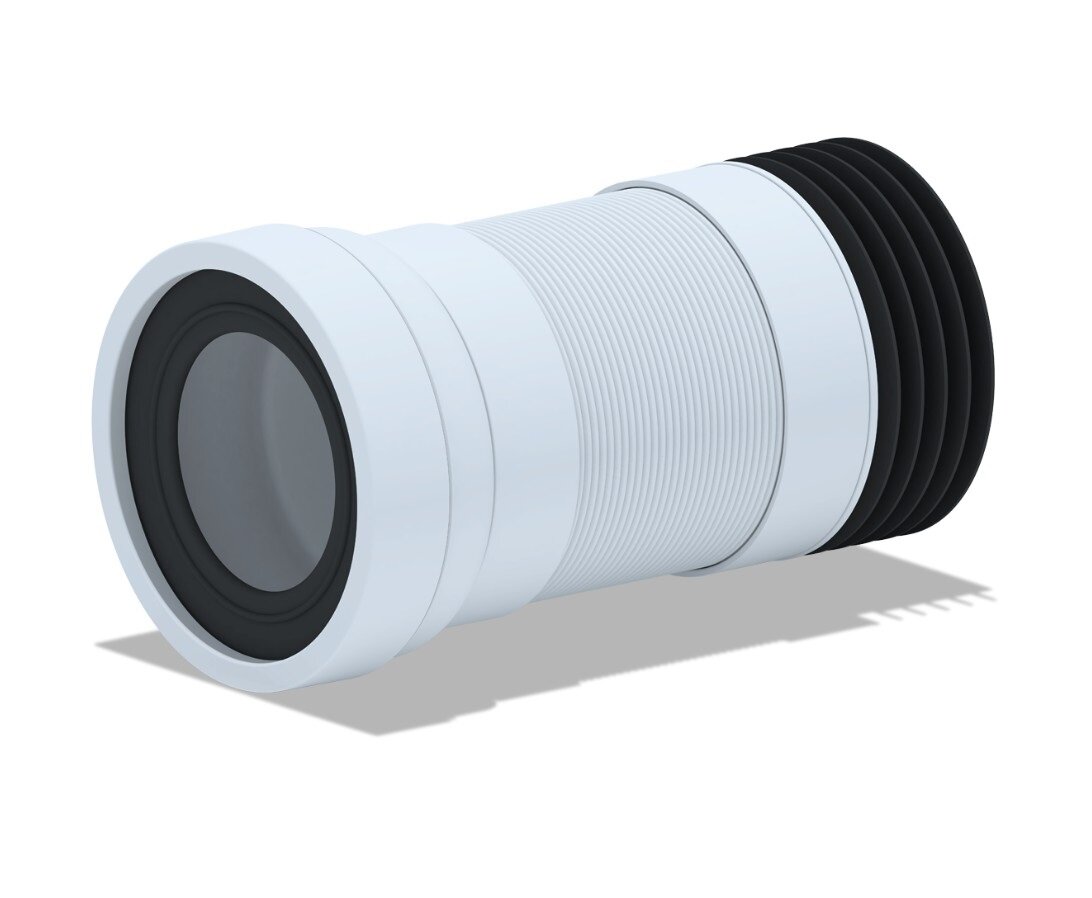 Гофра для унитаза АНИ пласт K728R, L340-870мм, выход 110мм, резиновая манжета