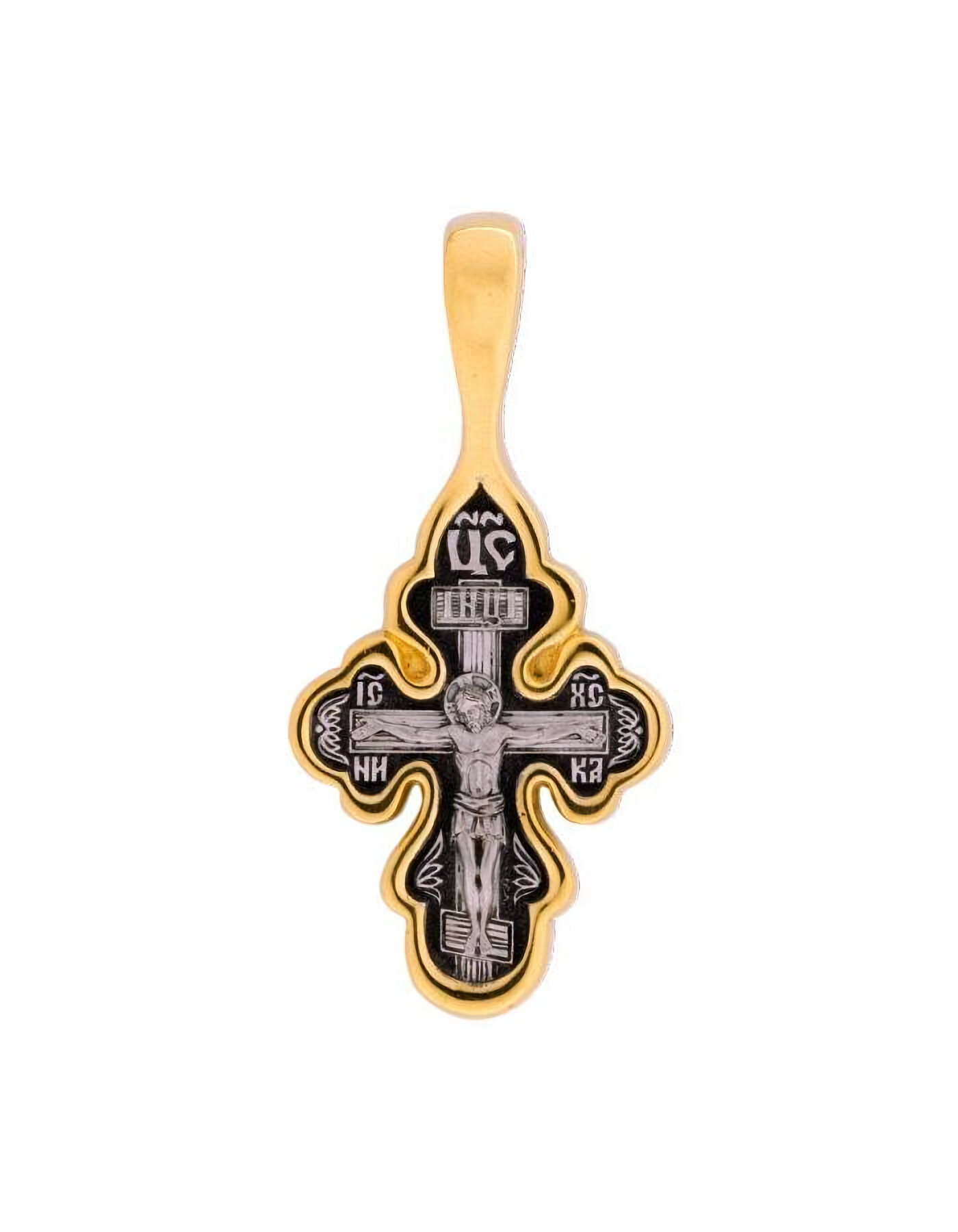 Крестик, серебро, 925 проба, золочение