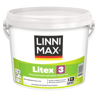 Краска Интерьерная Linnimax Litex 3 2,5л Глубокоматовая База 1 / Линнимакс Литекс 3.