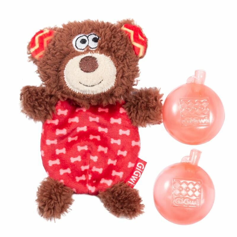 GiGwi: Мишка со сменными пищалками, игрушка для собак, серия PLUSH FRIENDZ, 13 см
