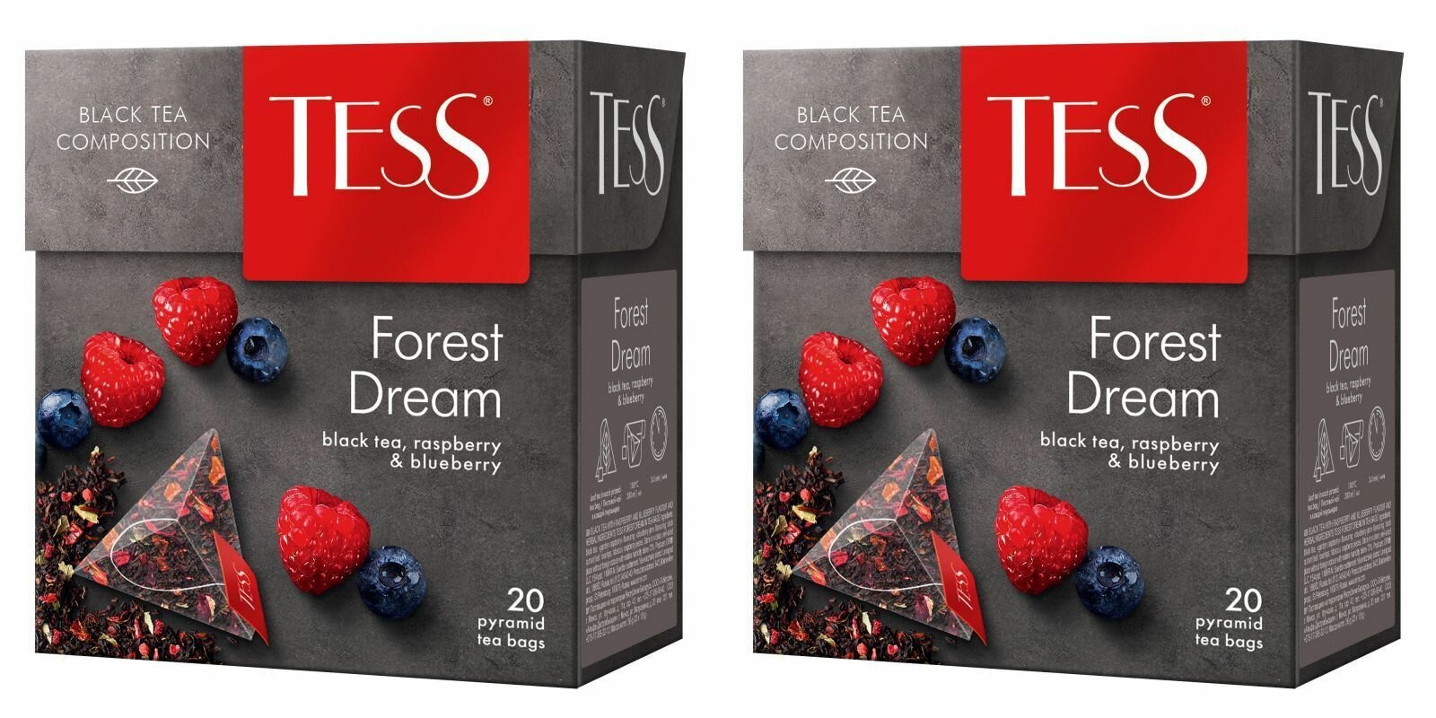 Tess Чай черный Forest Dream, 20 пирамидок по 1,8 г, 2 уп