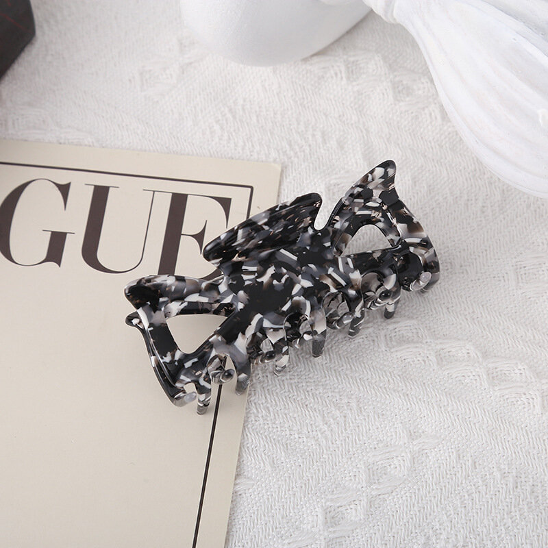 Заколка для волос "Ретро темперамент", с бантом, черно-белая