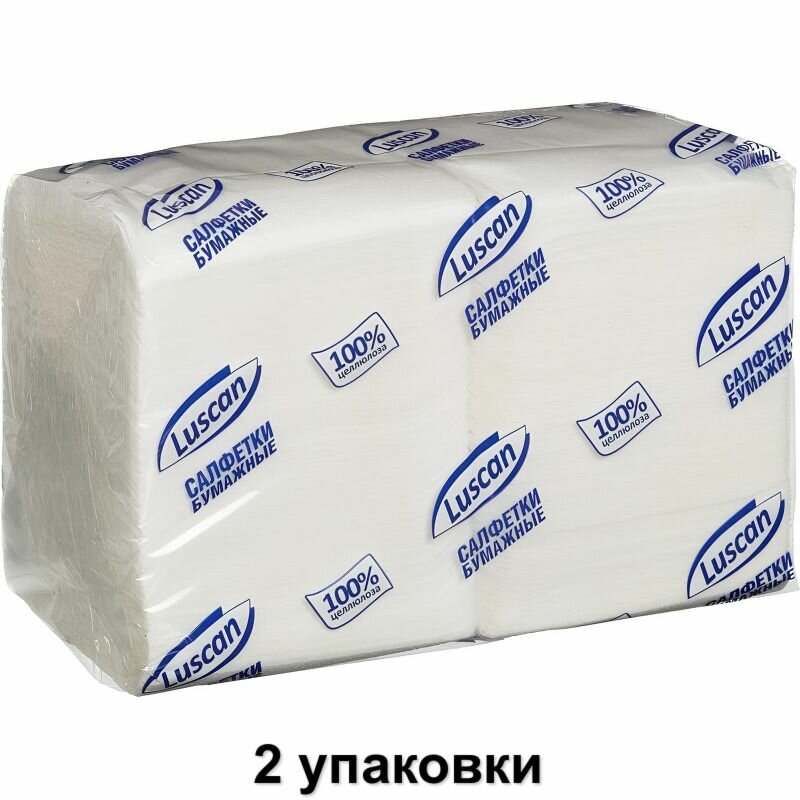Luscan Бумажные салфетки Profi Pack 1 слой, 24х24 см, белые, 400 шт, 2 уп /