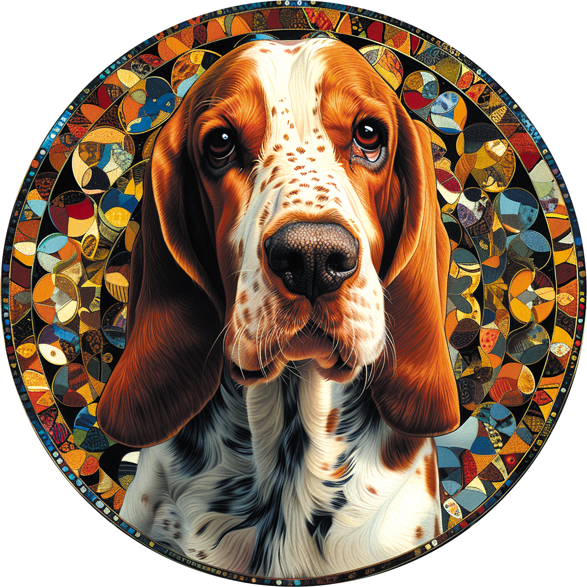 Деревянный пазл "Бассет-хаунд" коллекции "Мир собак" / 30х30см, 260 деталей / Подарок для взрослых и детей