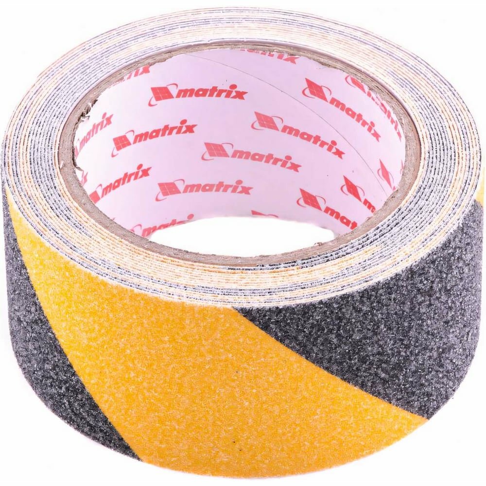 Клейкая противоскользящая лента MATRIX черно-желтая, 50 мм х 5м, для предотвращения несчастных случаев на лестницах