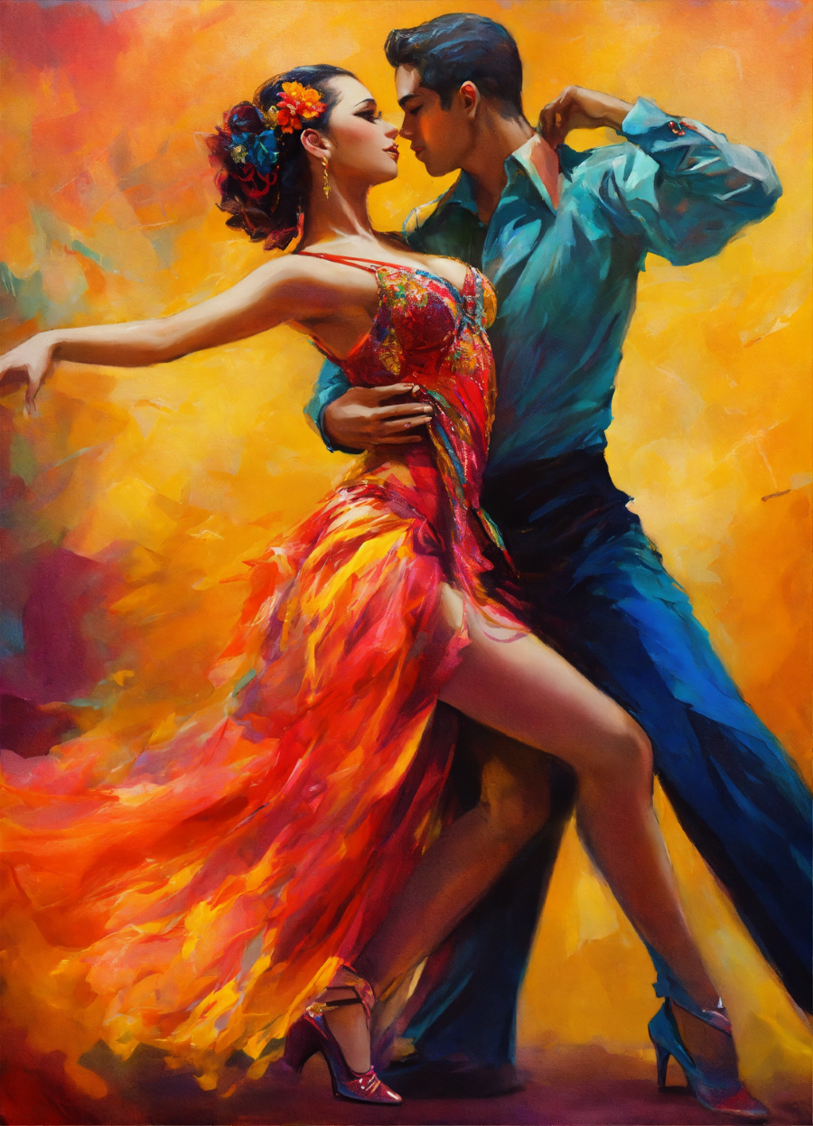 Картина по номерам "Страстный танец" 40х50 см, хлопковый холст на подрамнике, акрил, Hobby Home