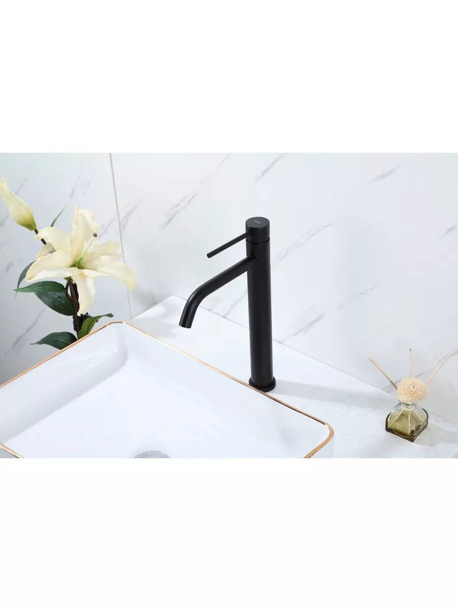 Смеситель для раковины Frap F10807-26, однорычажный, матовый черный