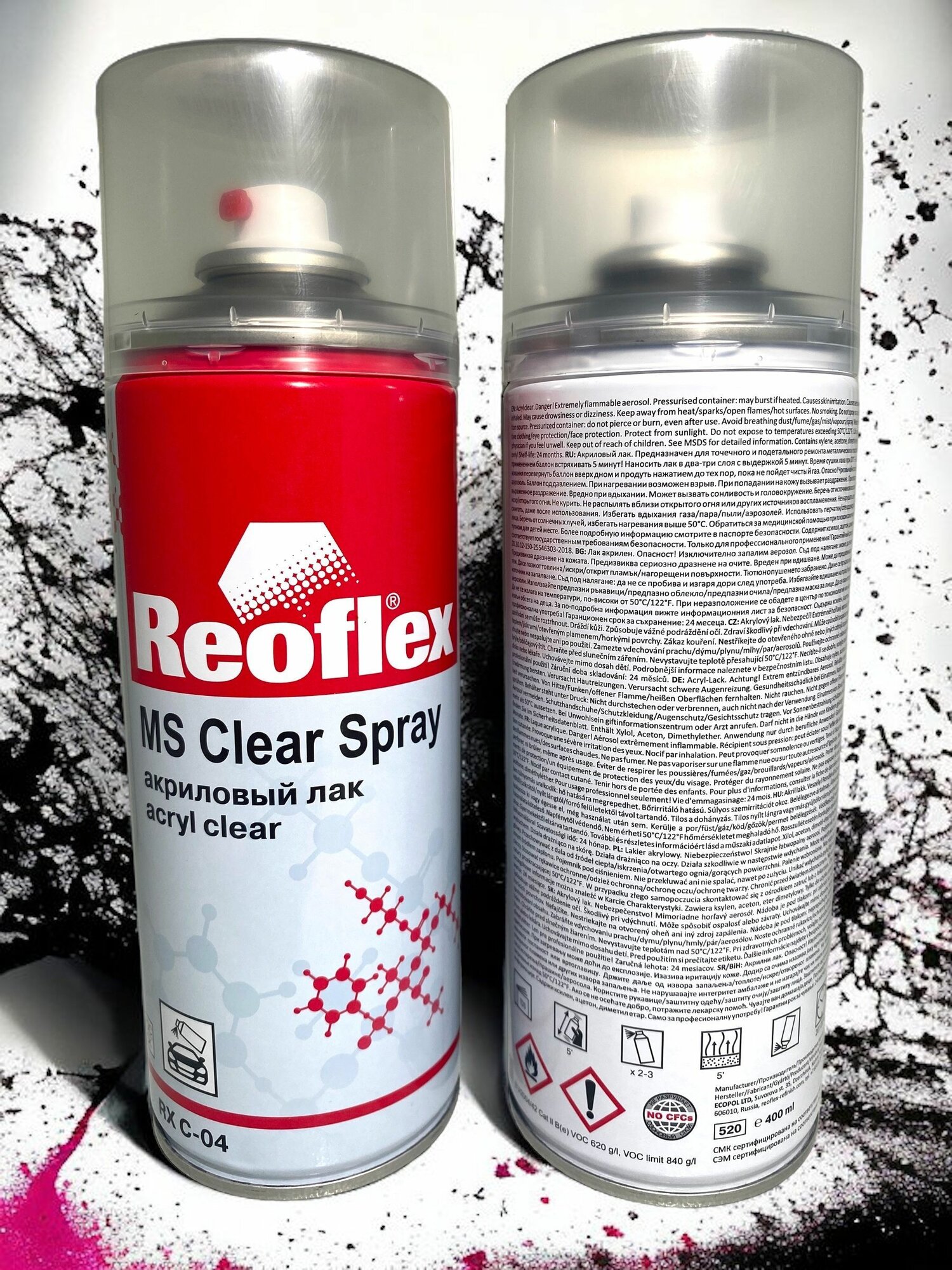 Лак Reoflex C-04 акриловый глянцевый, спрей 520мл