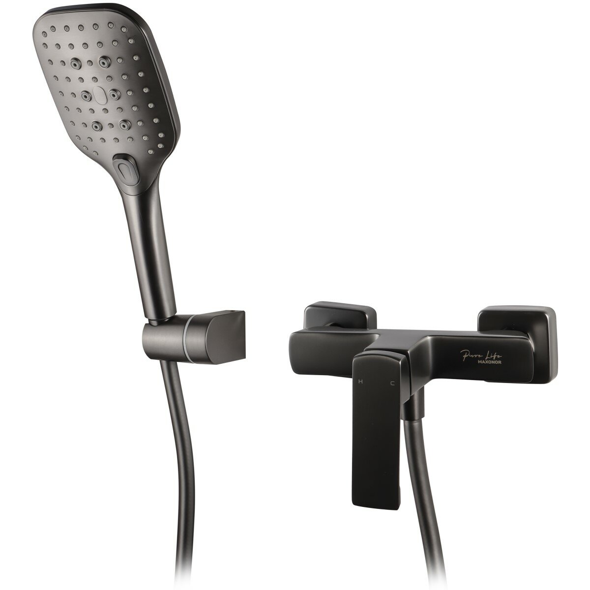 Смеситель для душа без излива Maxonor PURE LIFE ELEGANCE PL2090-9 Графит матовый латунь