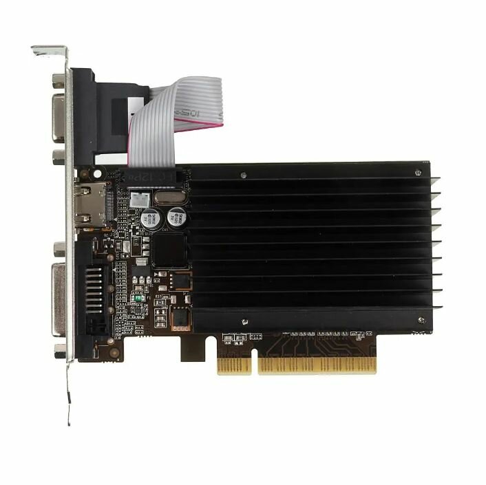 Видеокарта Palit NVIDIA GeForce GT 710 PA-GT710-2GD3H (NEAT7100HD46-2080H BULK) - PCI Express 2.0, 2 ГБ, DDR3, 64 бит, DVI, HDMI, VGA, GPU 954 МГц
