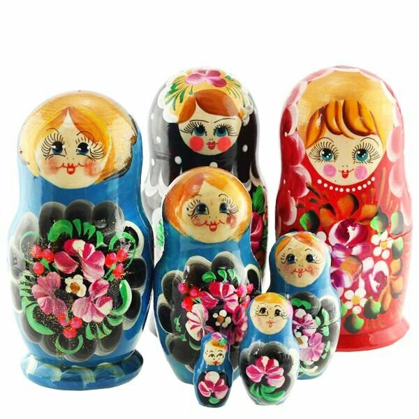 Матрешка цветы-ягоды 150*70 мм ассорти 5-ТИ кукольная
