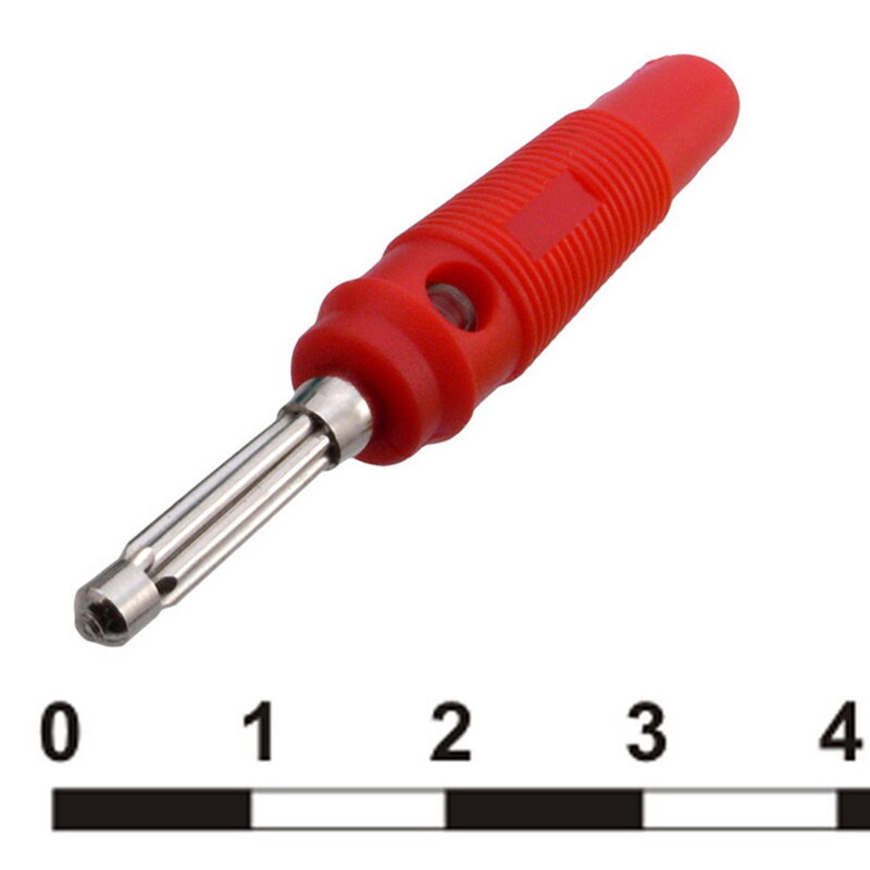 Штекер Banana красный, винтовое крепление