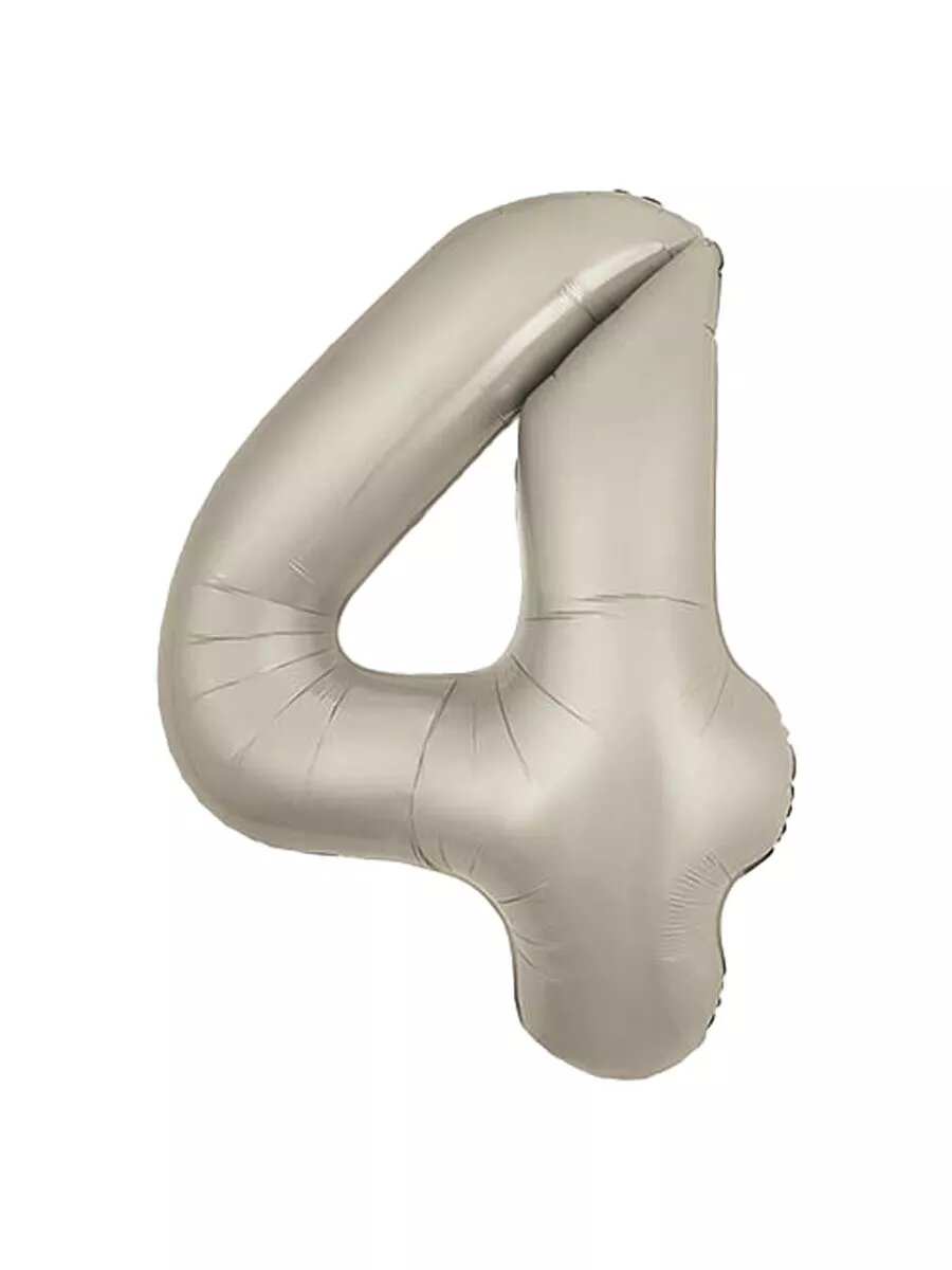 Шар фольгированный Цифры Мистик крем Slim "4" 102 см / 40"/102 см / 1 шт.