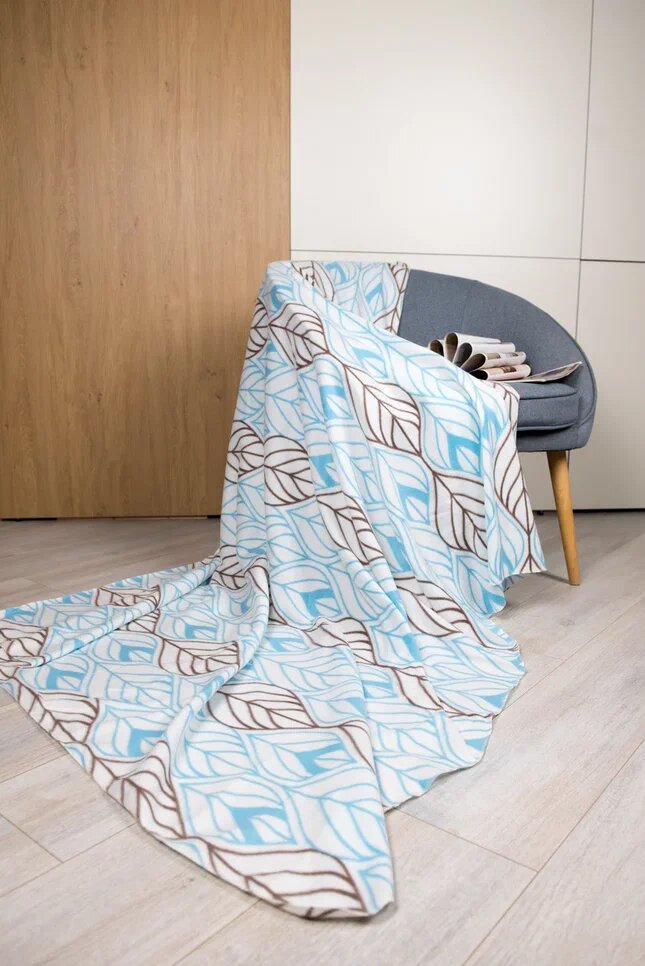 Плед-покрывало 130х170 флис, 100% полиэстер, Перышки, БельВита