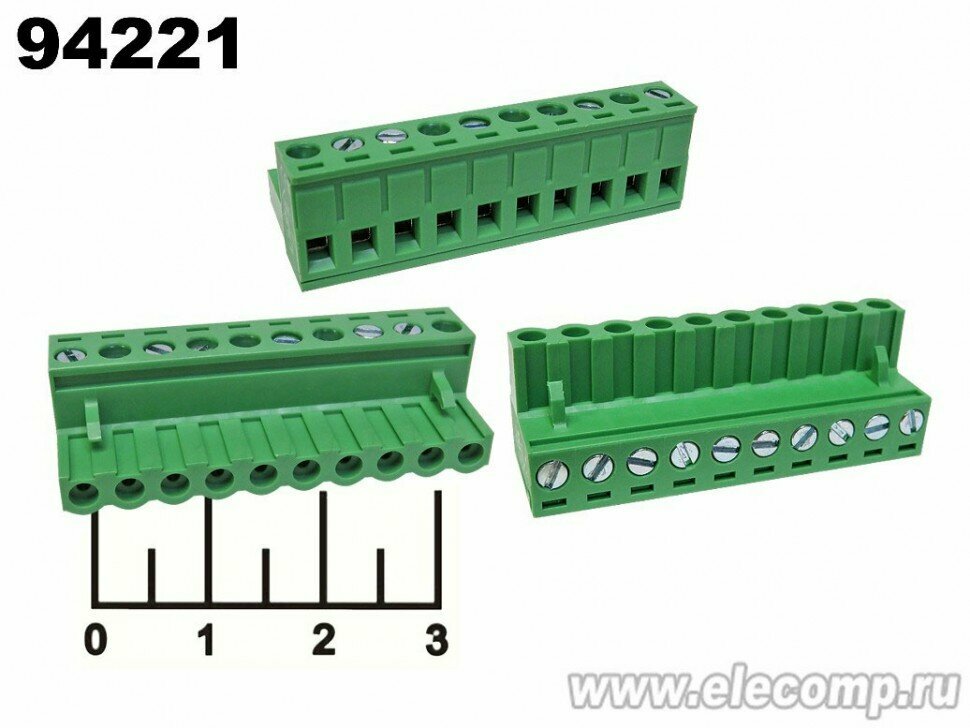 Клеммник разрывной 10pin 5.08мм гнездо под винт угол 2EDGK-5.08-10P-14-00A(H)