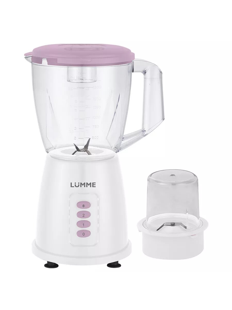 Блендер LUMME "LU-KP1891", стационарный, 1500Вт, кувшин 0,6л, 2 насадки, розовый