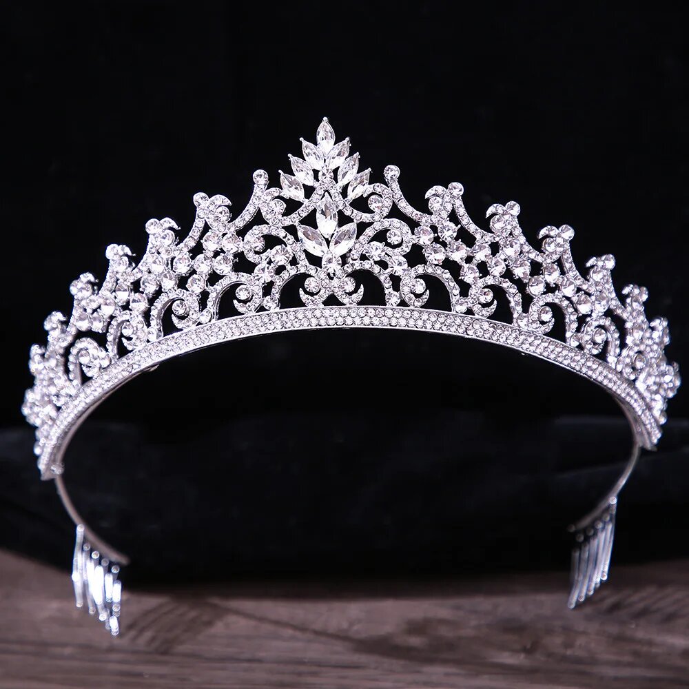 Хрустальная тиара George Black Style L Silver Color