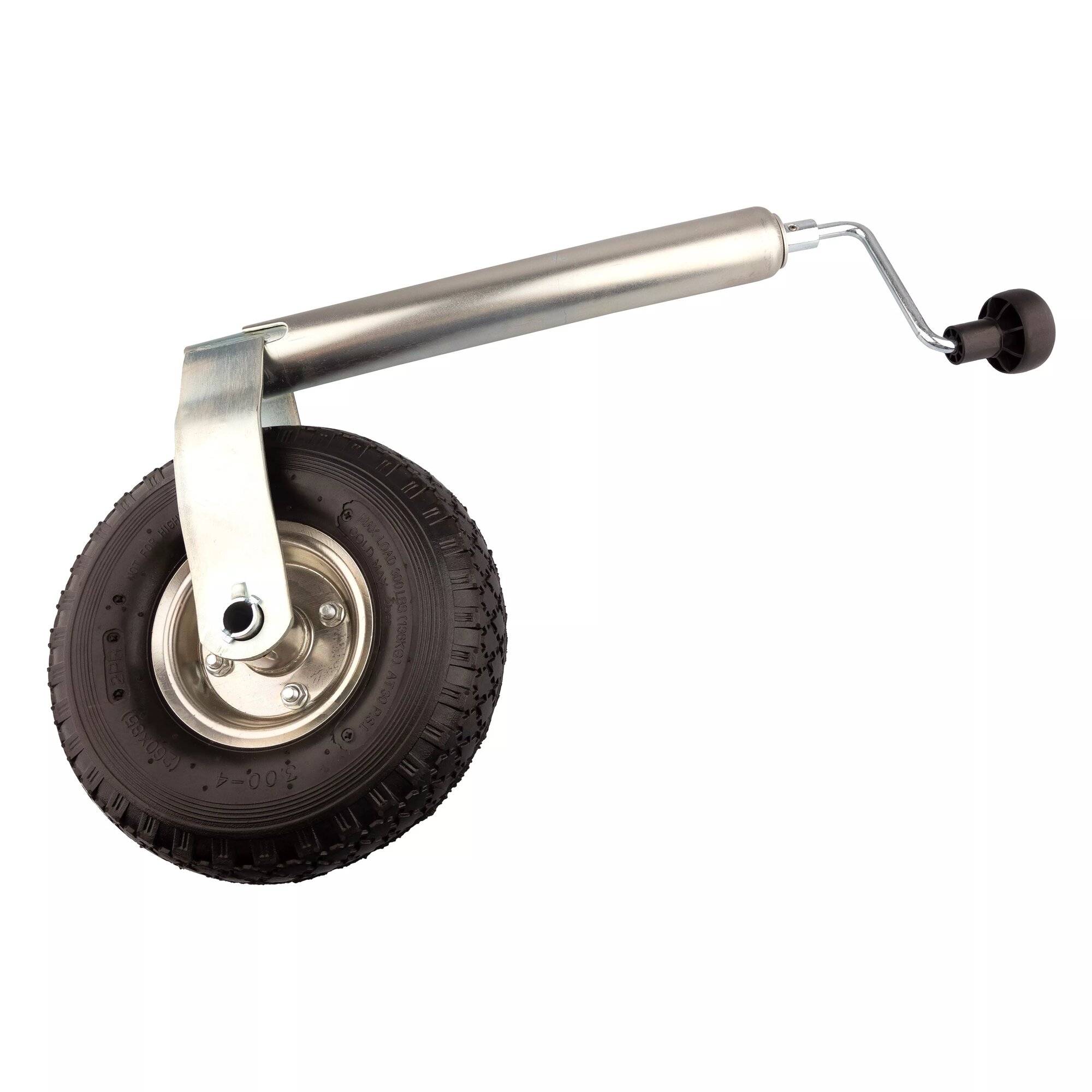 Колесо опорное для прицепа (диск-сталь, шина-резина, Ф220/60, стойка-60мм,400кг), без фланца крепления