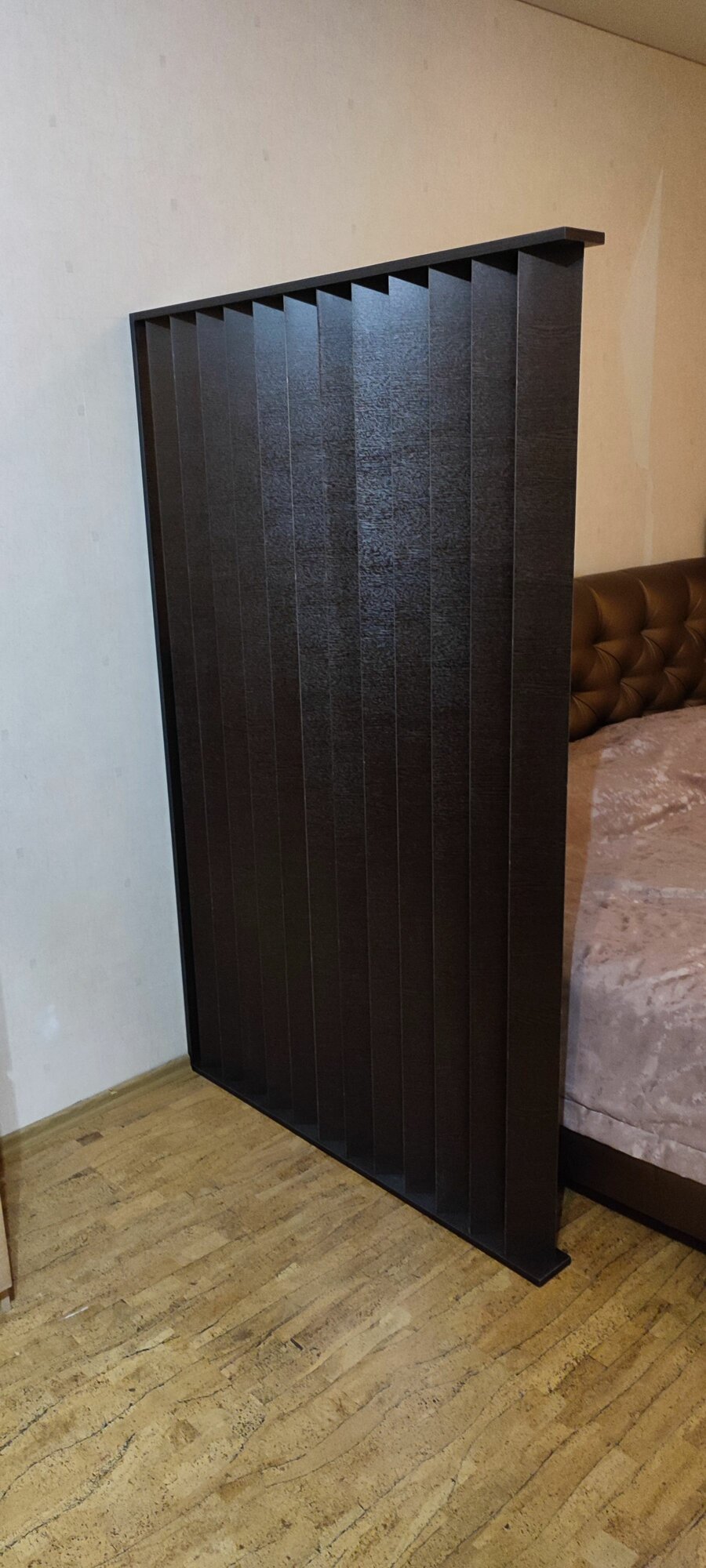 Ширма Реечная Перегородка Для Зонирования Помещений Цвет Венге. Высота 180см, ширина 120см