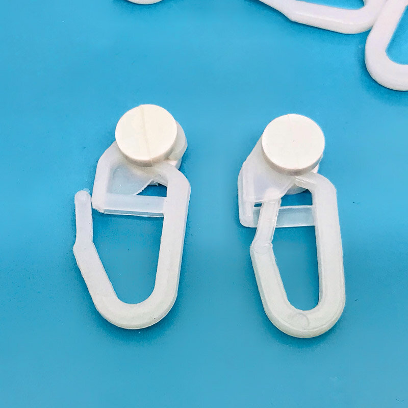 Евро-крючок с роликом для карниза и штор, с фиксатором, 50 штук