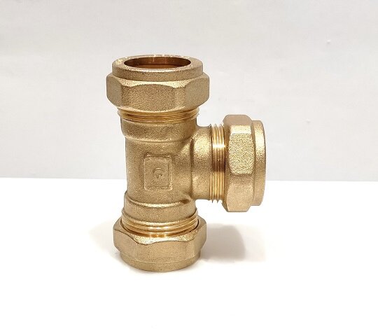 Тройник 22х22х22 обжим латунь COMISA 84.03.118