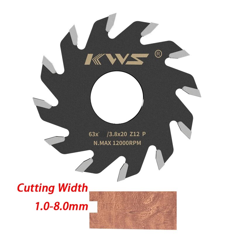 Фреза 2,5 дюйма с бортом. 63 мм TCT долбежные пильные диски. 1/2x20 мм x 12T режущие полотна пилы с хвостовиком 1/4 ". Толщина 1-6 мм 63mm Saw Blades, Cutting Width 1.2mm