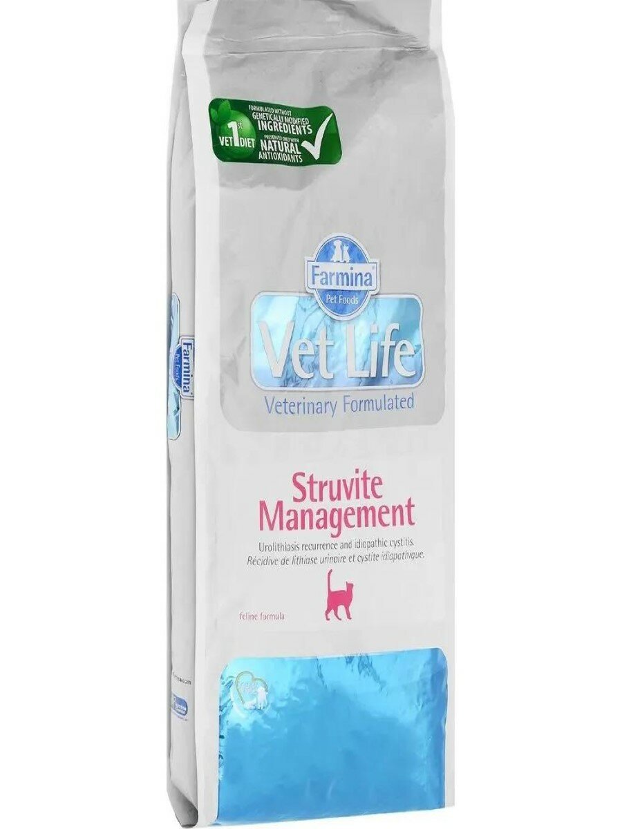 Farmina Корм сухой Vet Life Cat Management Struvite для взрослых кошек при профилактике МКБ 5 кг