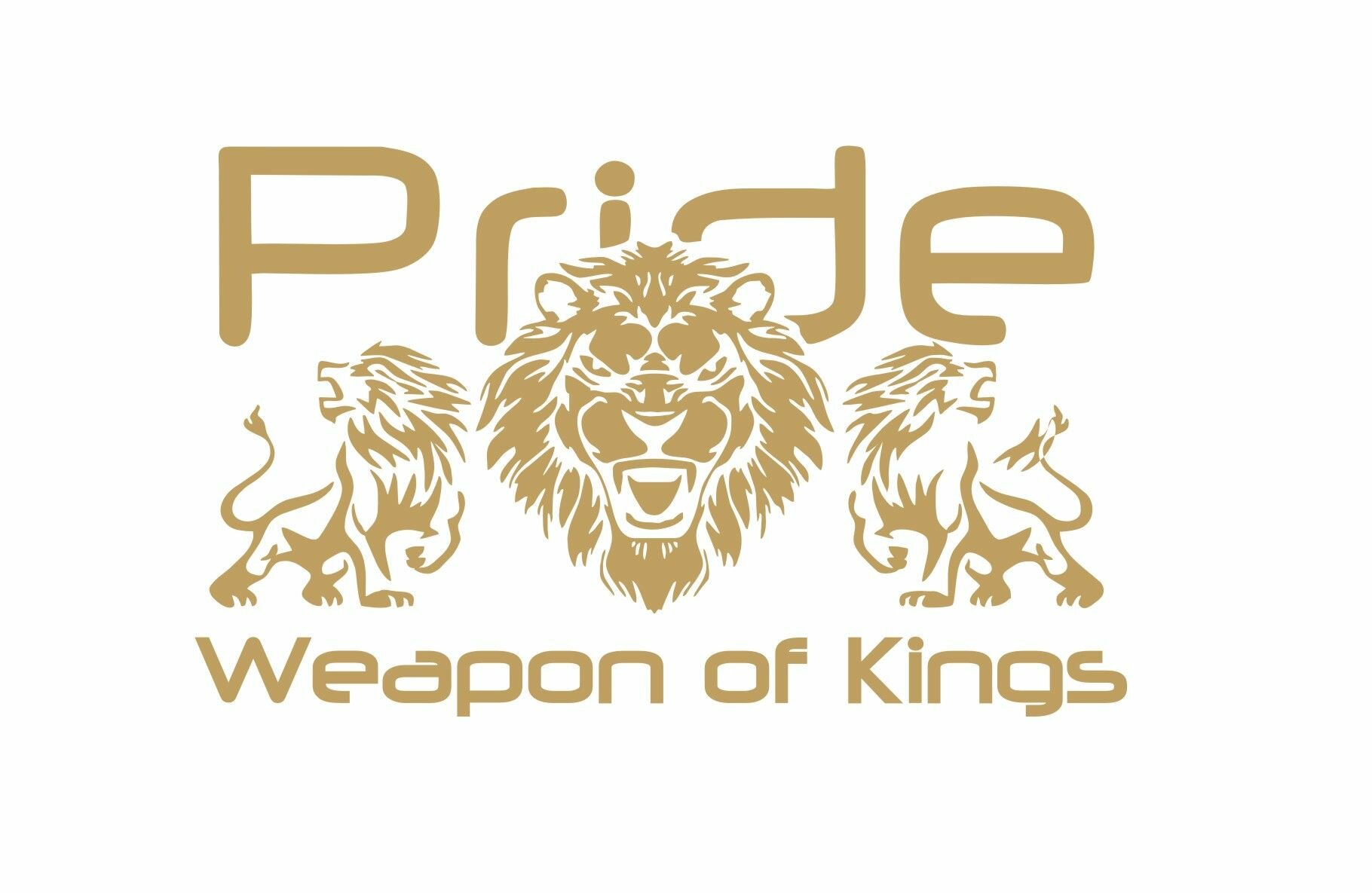 Наклейка "Pride weapon of kings" (львы) 16х26см