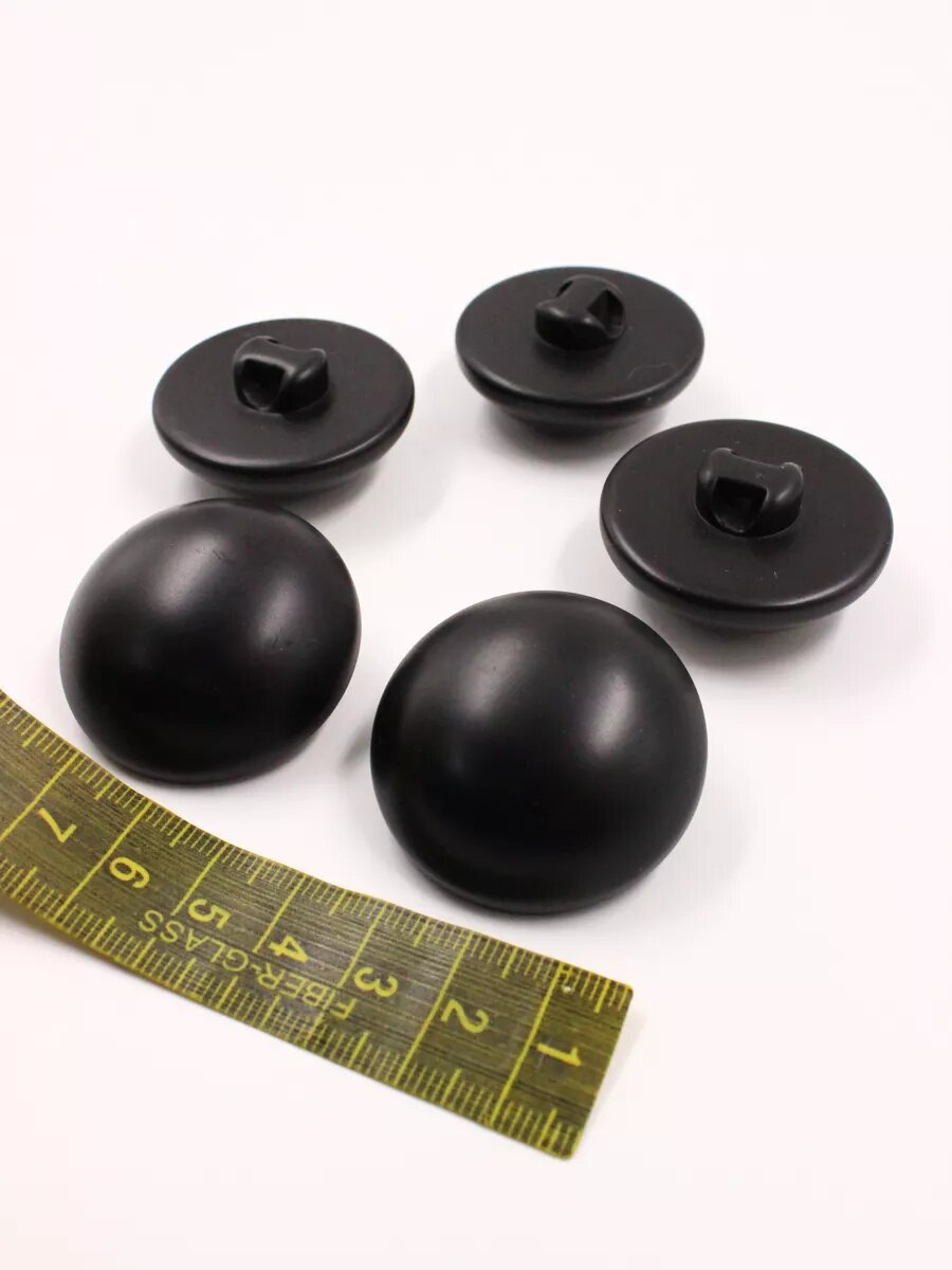 Пуговицы Золото Вятки "Декоративные на ножке", пластик, диаметр 35мм, выпуклые, черные (5 штук)