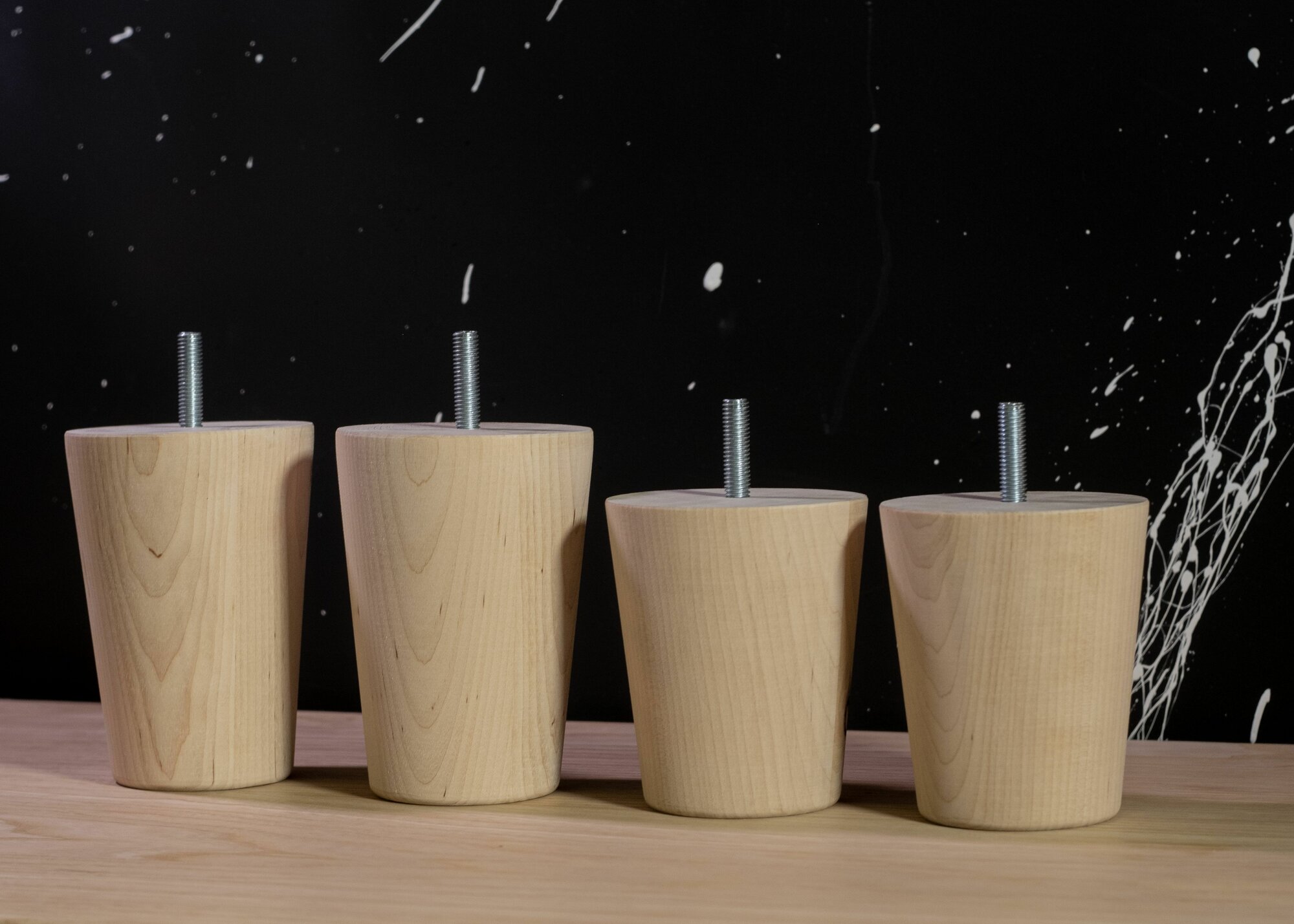 9 см. Береза 4 шт. Крепеж М8/ Деревянные ножки для кровати, дивана, кресла.