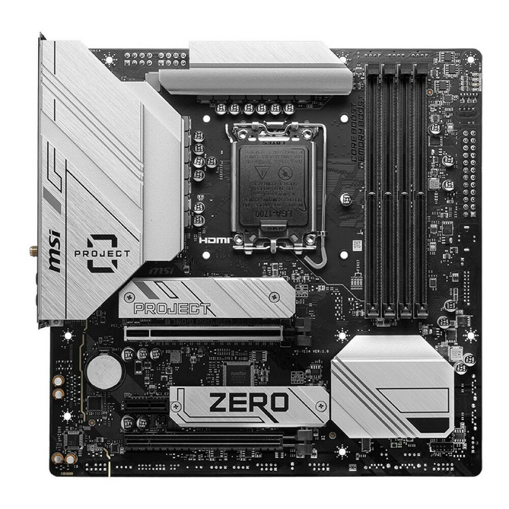 MSI Материнская плата B760M PROJECT ZERO LGA 1700 4хDDR V 2хM.2