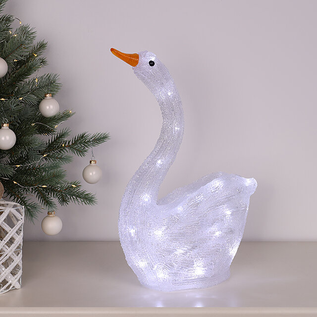 Светодиодная фигура Лебедь Свэн 40 см, 40 холодных белых LED ламп, IP44, Winter Deco, 4080216