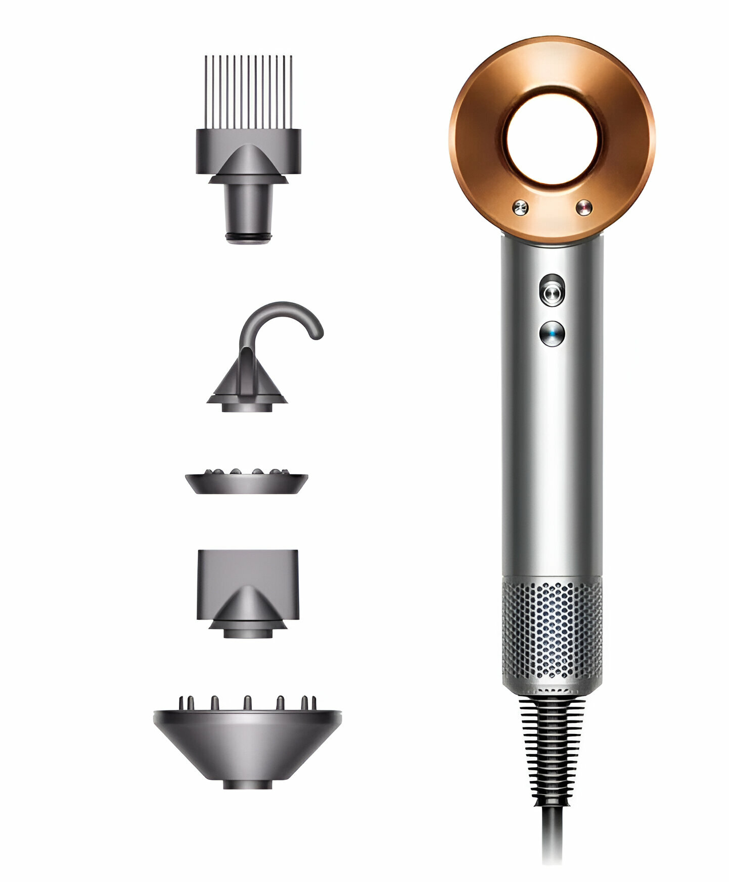 Фен Dyson Supersonic HD07, nickel/copper, без кейса, EU, переходник в подарок